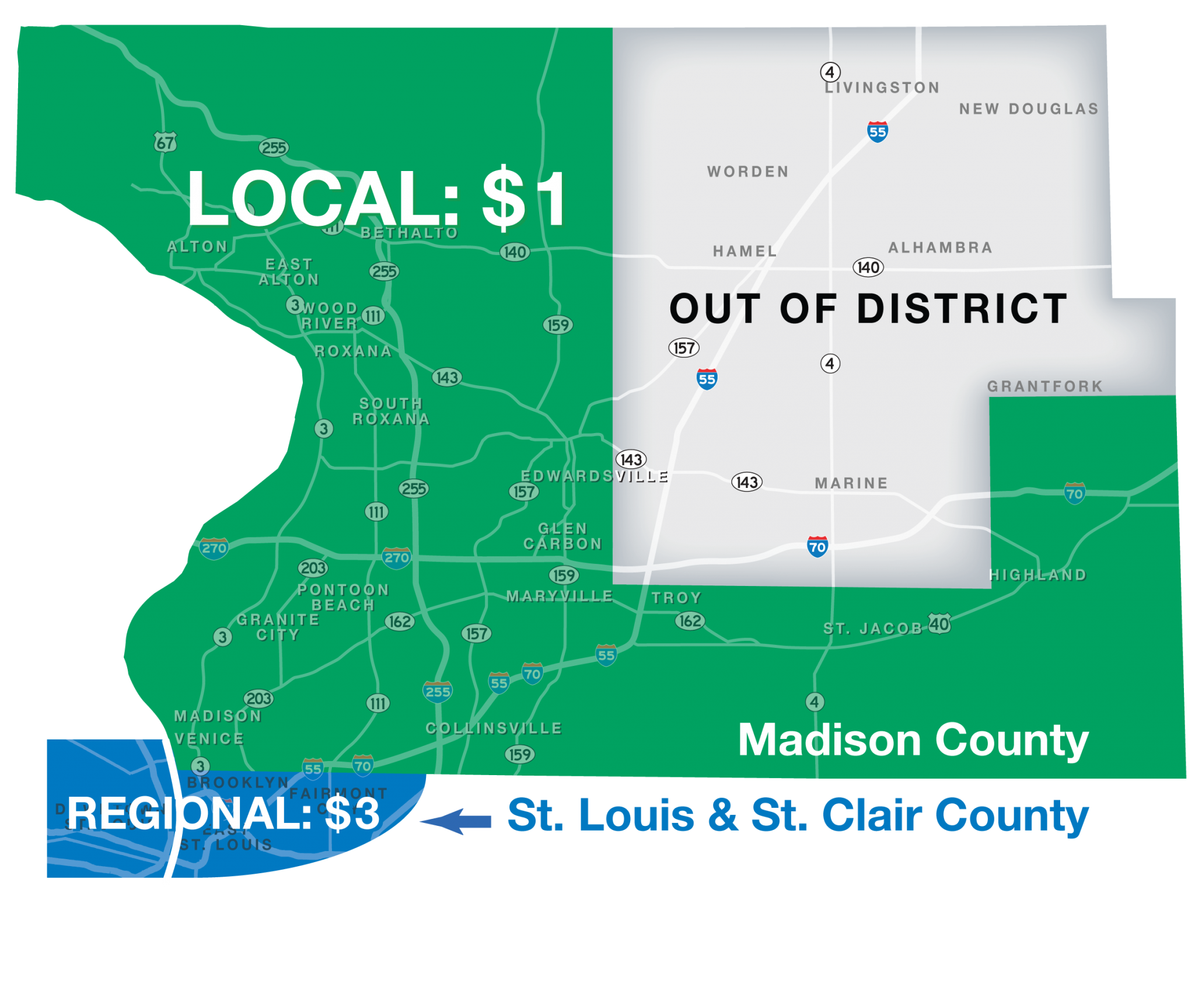 Fare Chart & Zone Map – Madison County Transit